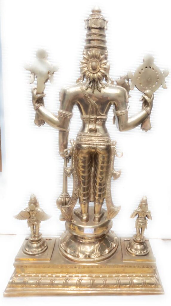 BRONZE VISHNU WITH GARUDAN AND HANUMAN - Silver Collections